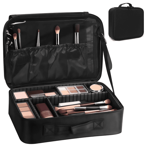 Enroslu Makeup Train Case Travel Makeup Box Makeup Storage Organizer ...