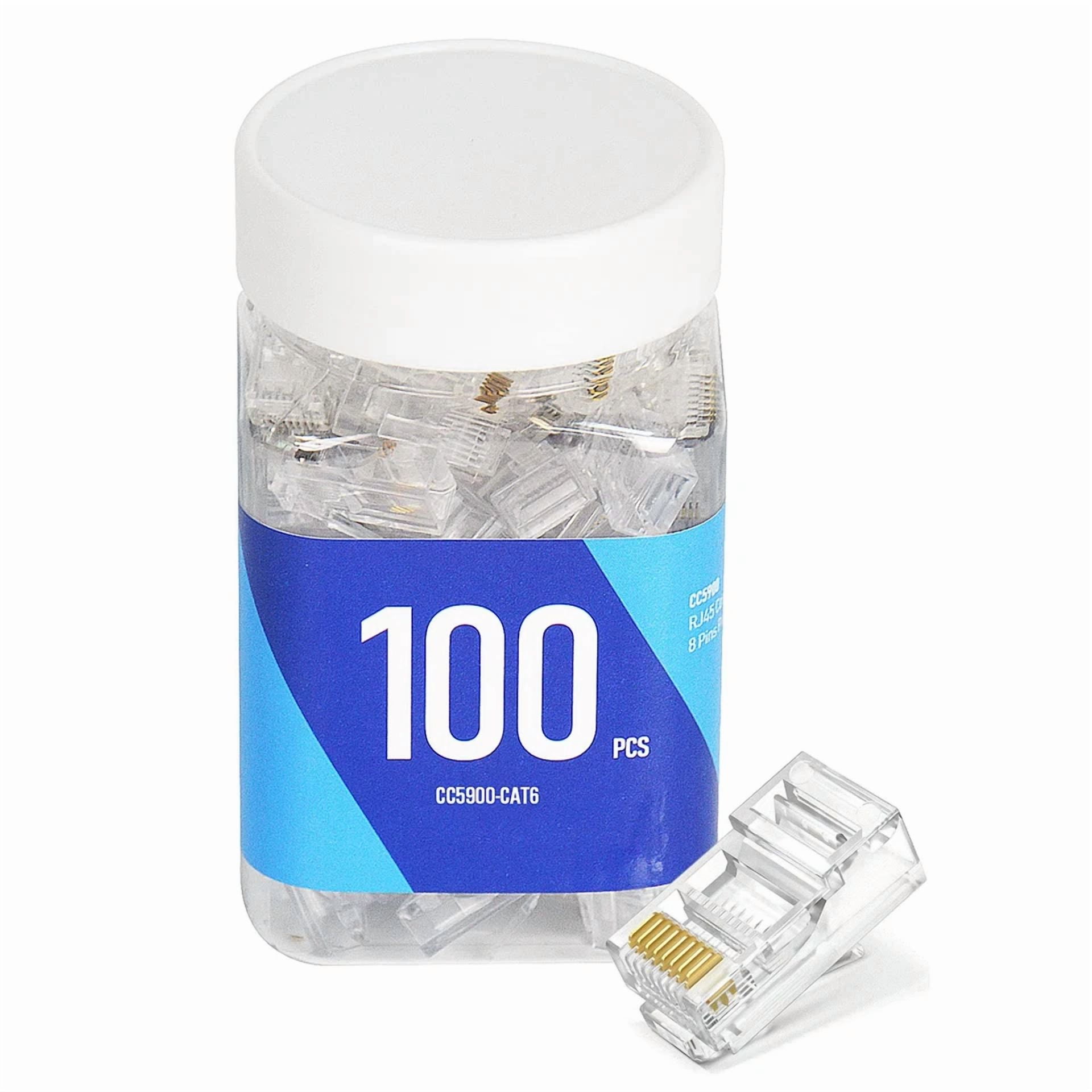 Ens Cat6 Rj45 Connector, Modular Plugs End For Cat6 Cable, 100 Pcs ...