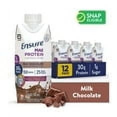 Ensare Max Protein Nutrition Shake, Milk Chocolate, 11 fl oz, 12 Count ...