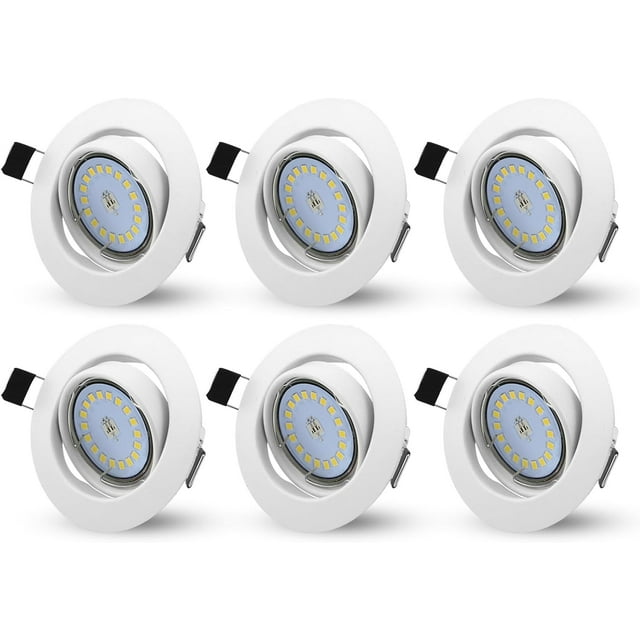 ® Ensemble De 6 Spots Led Encastrables Gu10 230V Orientables Encastrés Ronds Blancs Spots ...