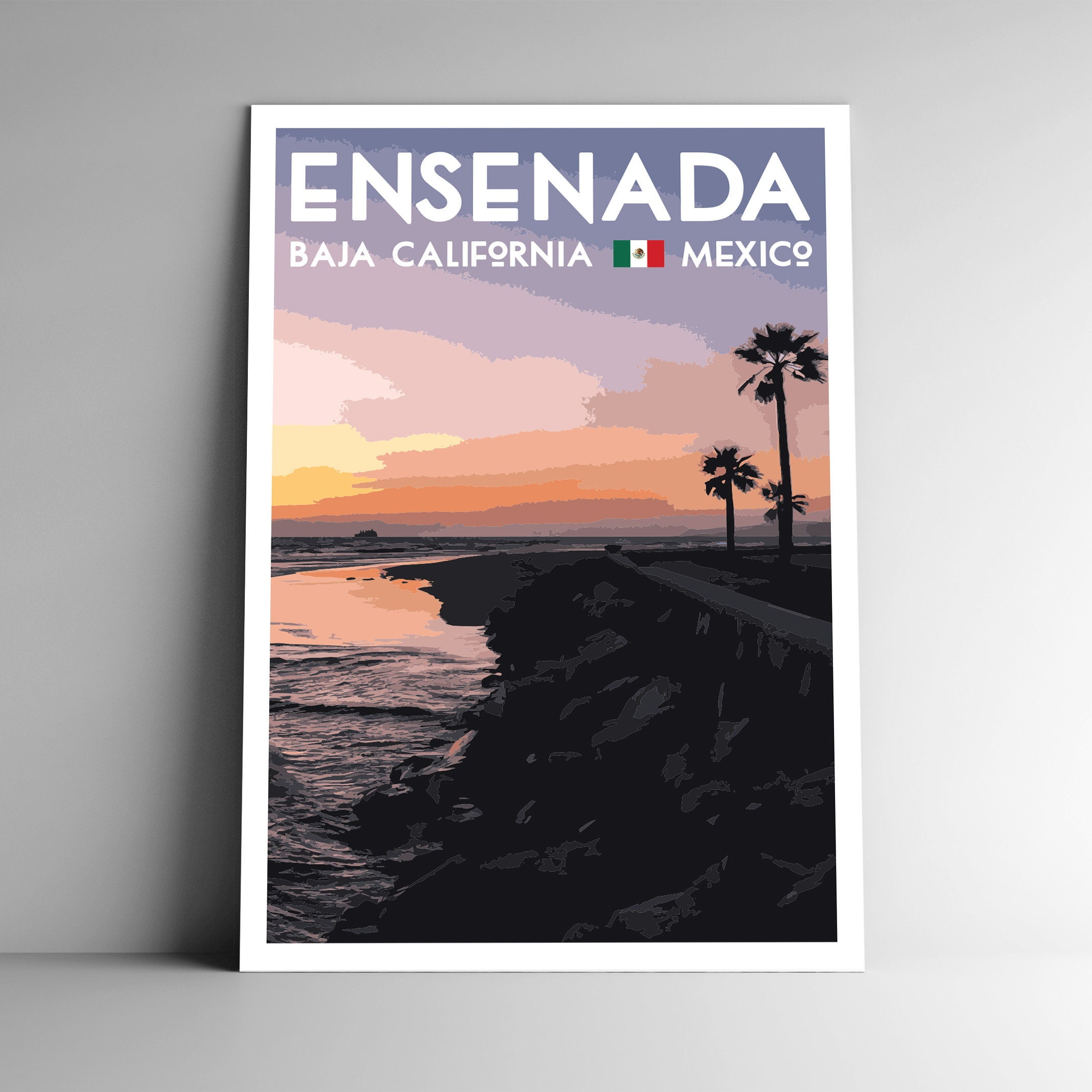Ensenada Vintage Travel Poster / Postcard WPA Style Retro Baja ...