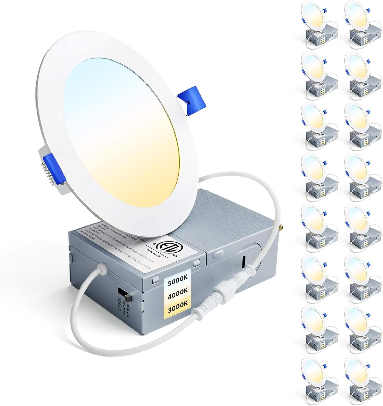 Ensenior 16 Pack 6 Inch LED Recessed Ceiling Light, Dimmable, 2700K ...