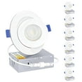 Ensenior 6 Pack 4 inch Gimbal Led Recessed Light with Junction Box, 90 ...