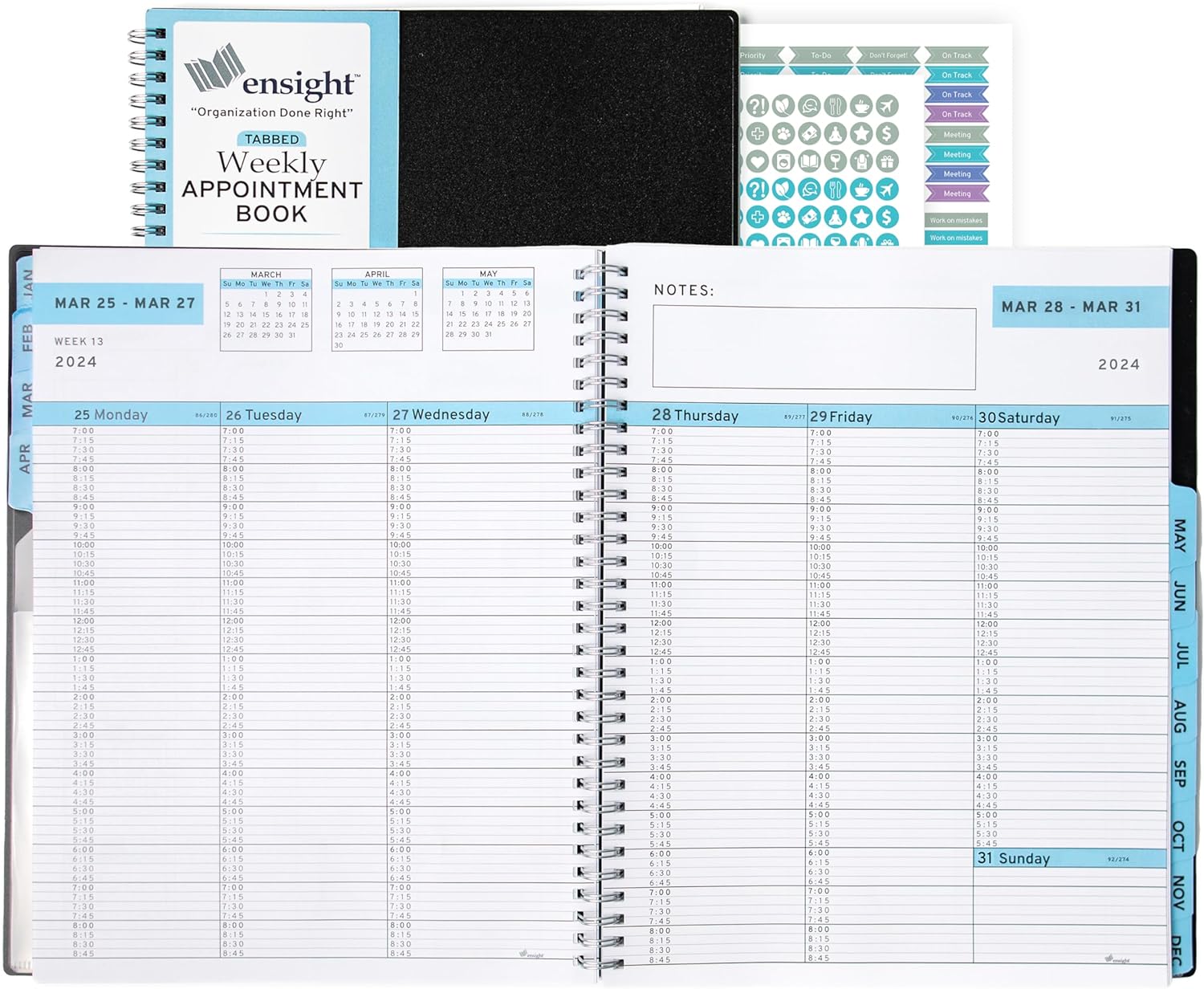 Weekly Appointment Book,14 Month Jul-Aug,8-1/4"x10-7/8",BK AAG7095705 ...