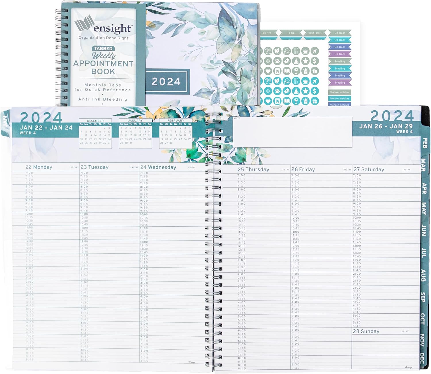 AT-A-GLANCE Daily Appointment Book With15-minute Appointments, 8.5" x 5 ...