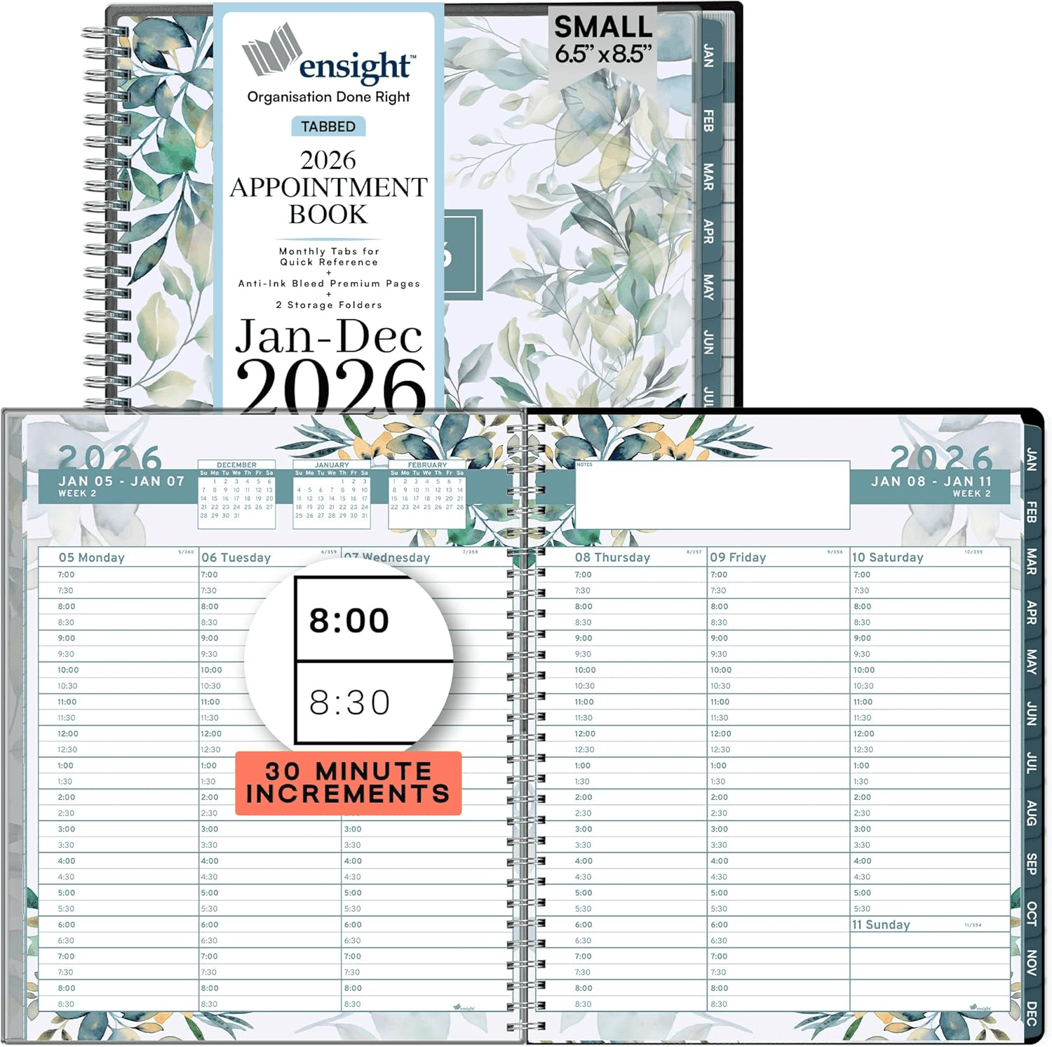 Ensight 2024 Planner - Daily, Weekly, Monthly Appointment Books, Floral ...