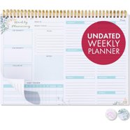 Undated Weekly Planner, Goals, Shopping, To Do List, Horizontal Desk ...