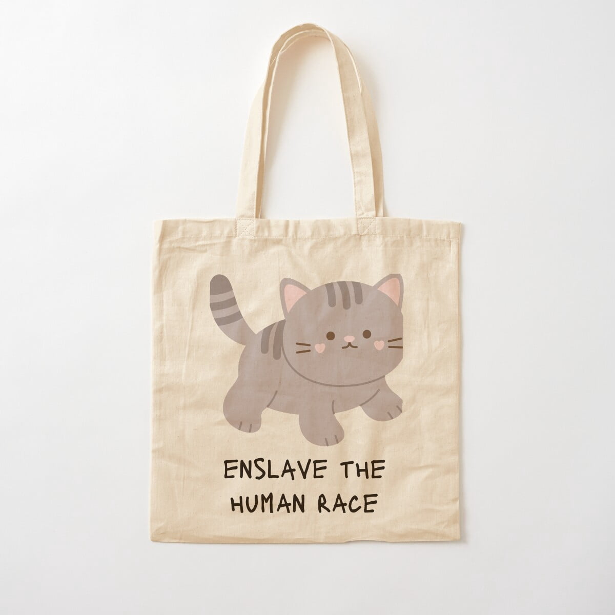 Enslave The Human Race Cat Cotton Tote Bag Canvas Tote Bag, Family Gift ...