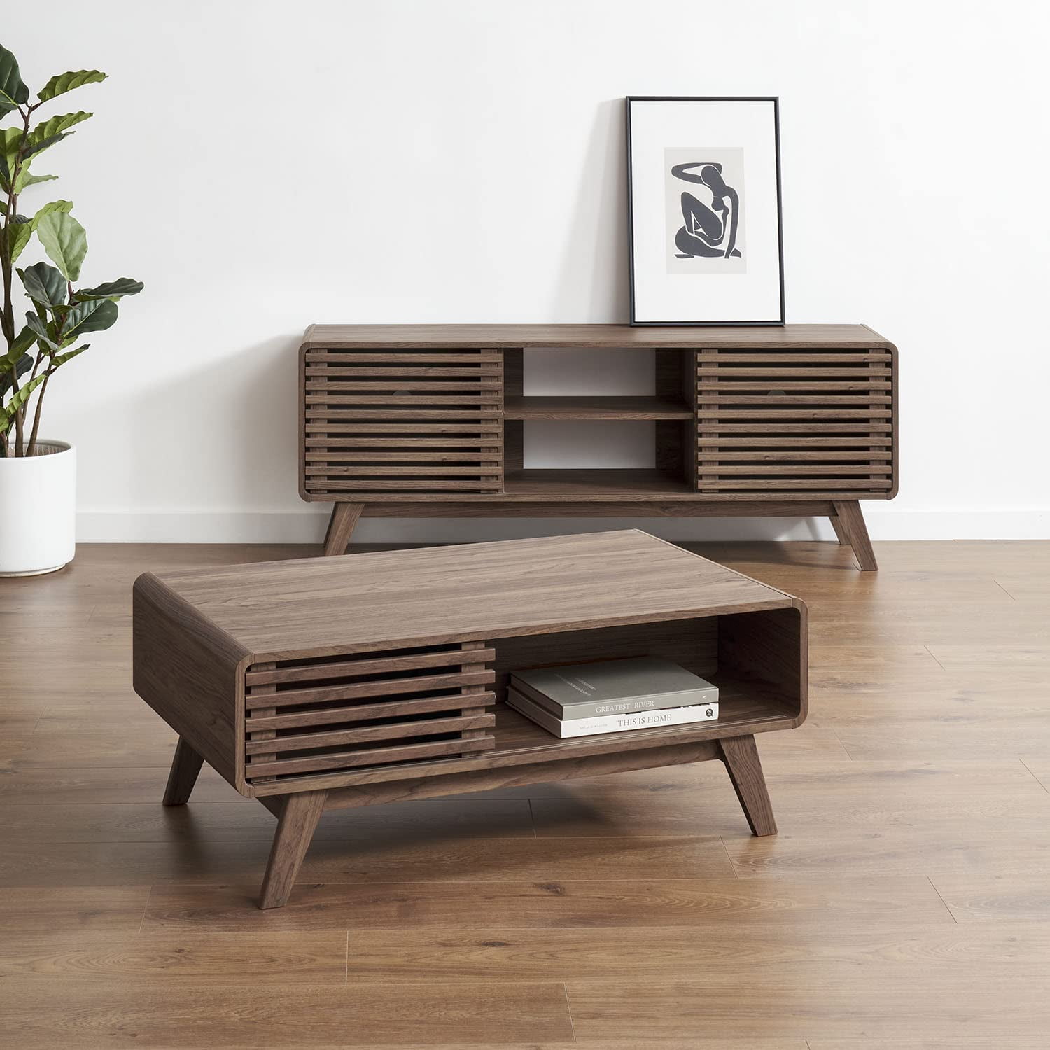 "Ensley Modern Matching Entertainment Center Set (59"" Tall TV Stand ...