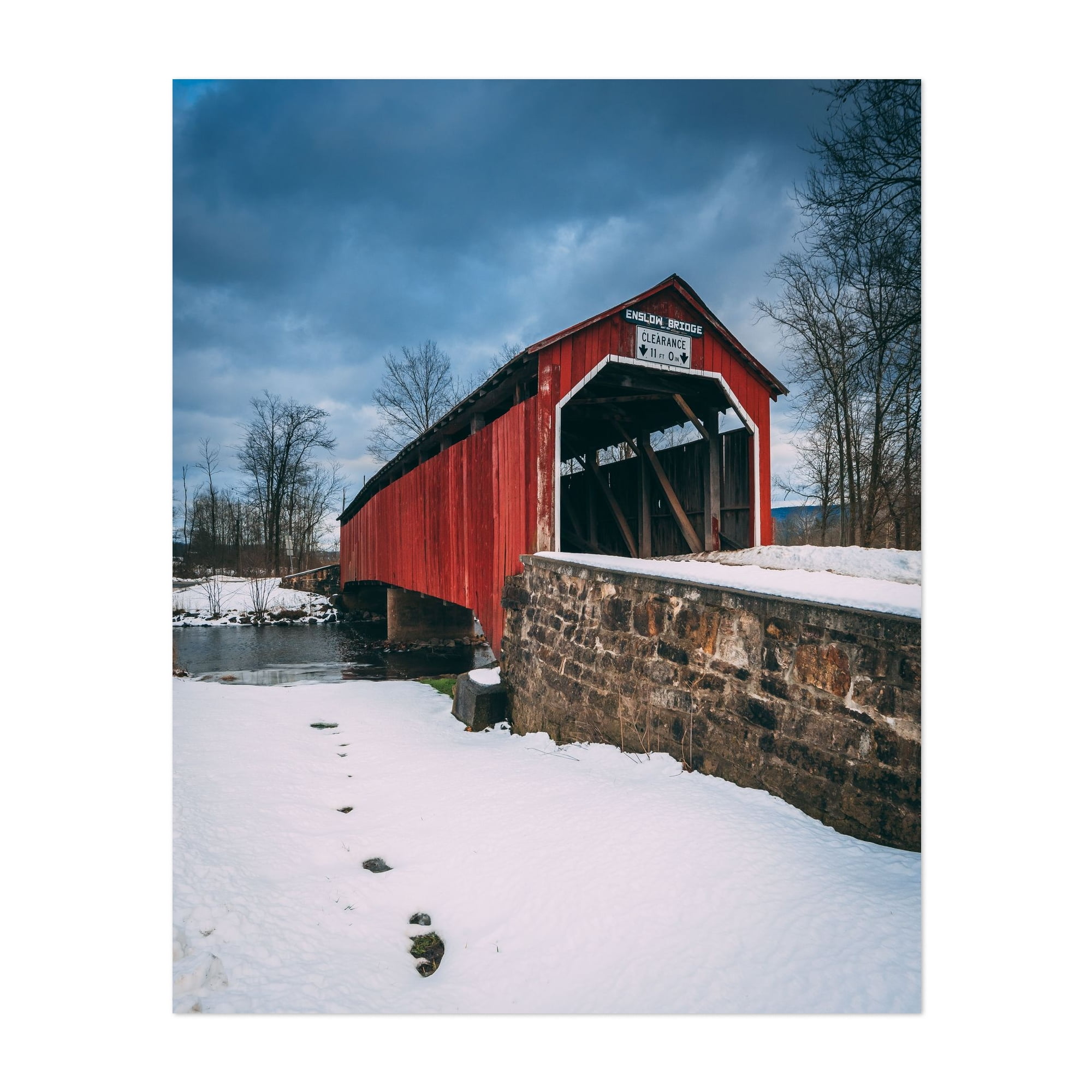 Enslow Bridge - Pennsylvania Photography Bridge Winter Snow Rustic ...