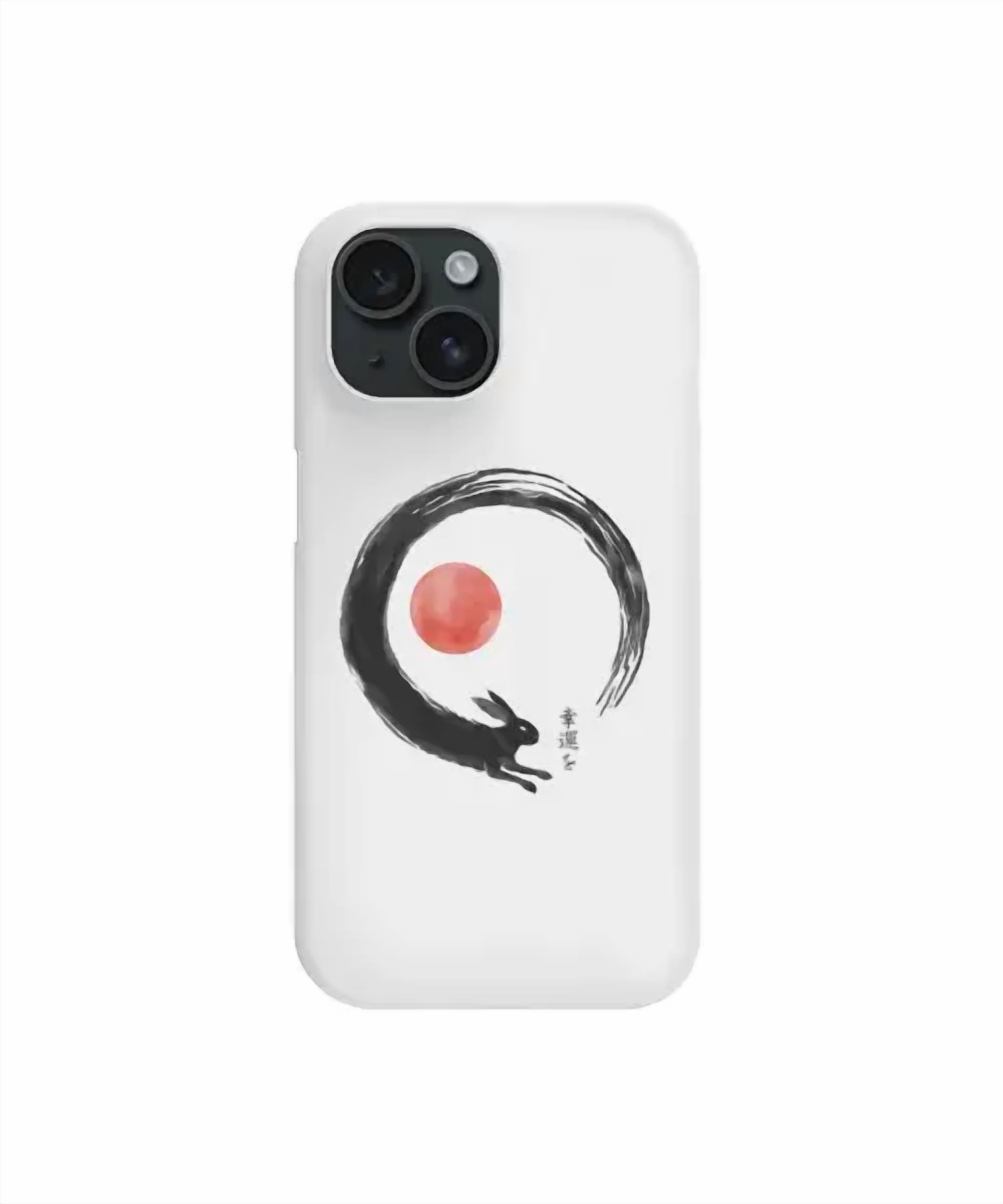 Enso Rabbit Japanese Zen Circle Art Phone Case for iPhone 16 15 14 13 ...