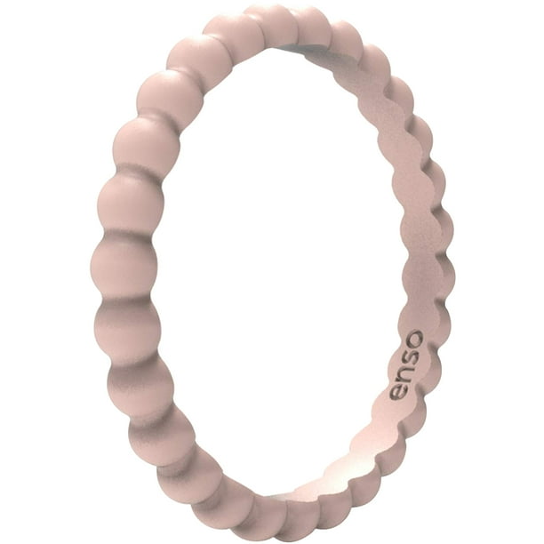 Enso Rings Beaded Stackables Silicone Ring - Pink Sand - 10 - Walmart Business Supplies