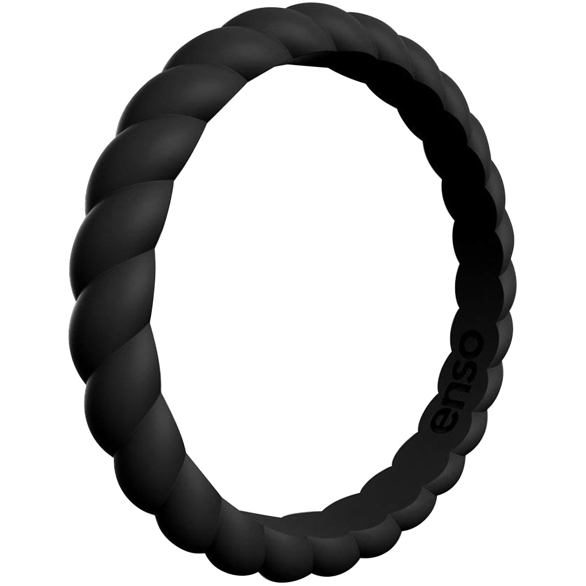 Enso Rings Braided Stackables Silicone Ring - Obsidian - 9 - Walmart.com
