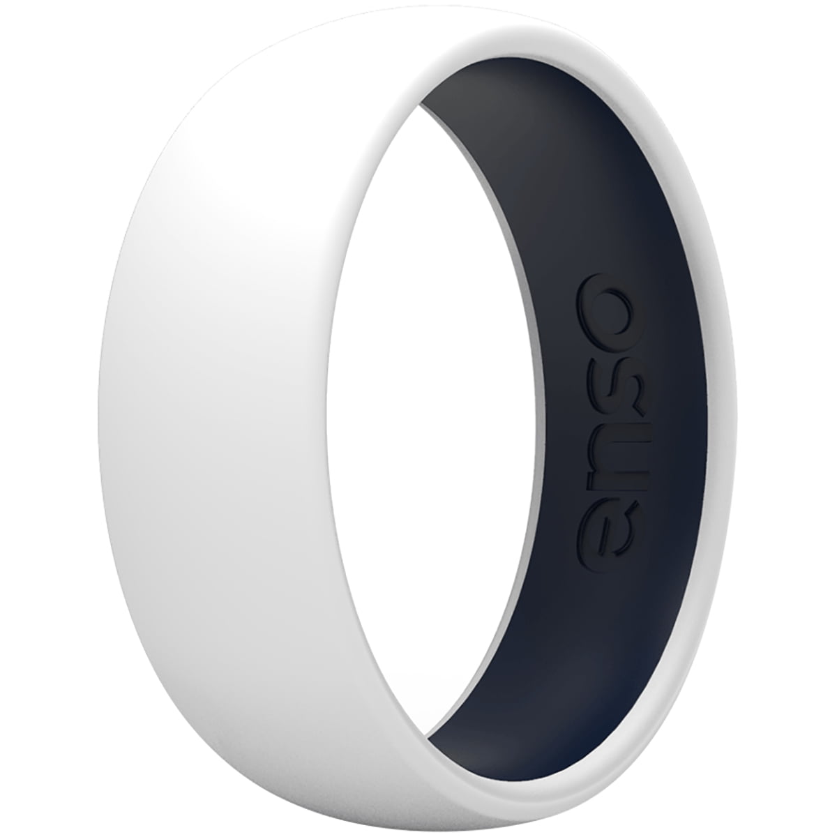 Enso Rings Dualtone Series Silicone Ring - White/Navy Blue - 10 ...