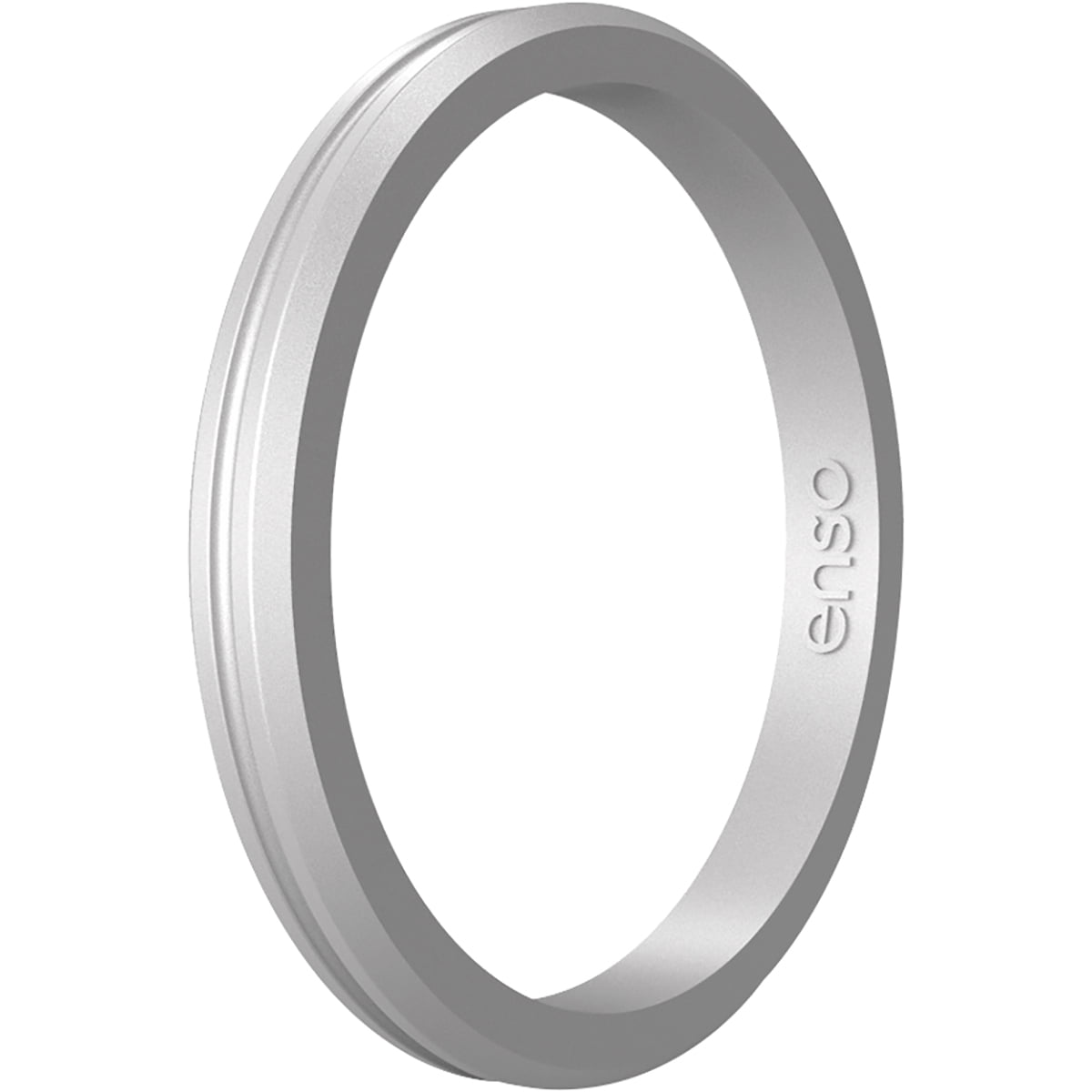 Enso Rings Halo Contour Elements Series Silicone Ring - 10 - Silver ...