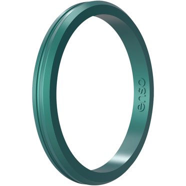 Enso Rings Hammered Stackables Silicone Ring - Emerald - 3 - Walmart.com