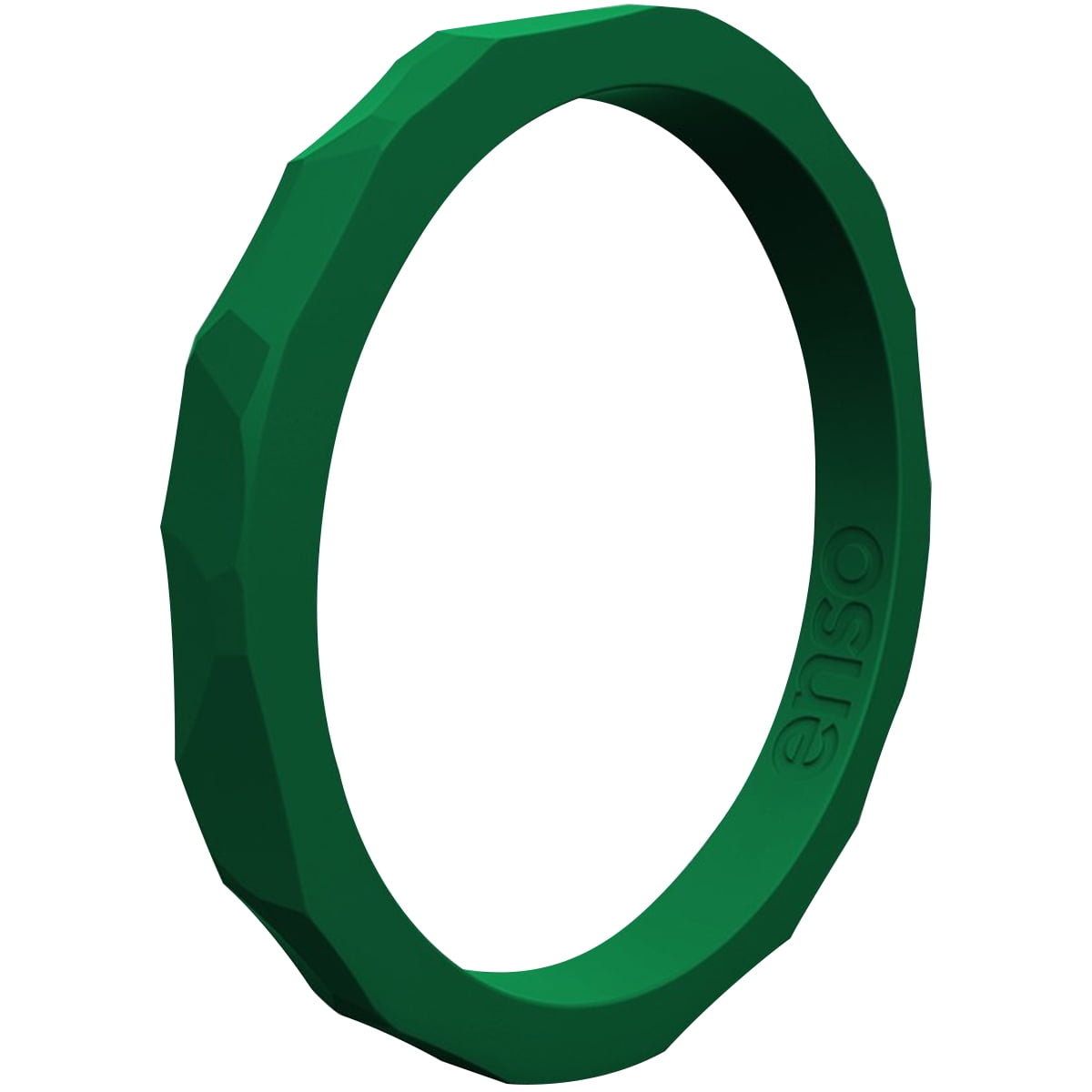 Enso Rings Hammered Stackables Silicone Ring - Emerald - 3 - Walmart.com