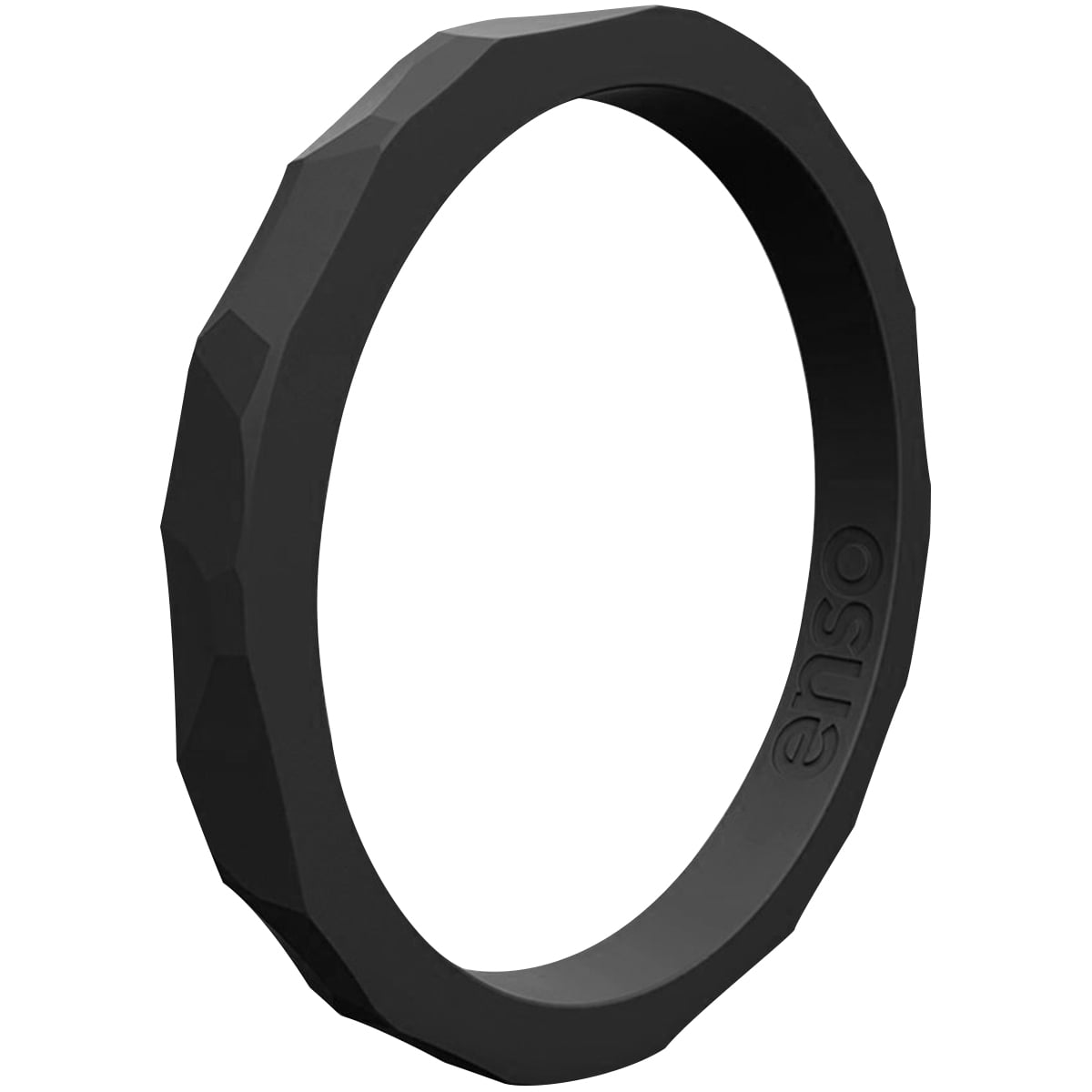 Enso Rings Hammered Stackables Silicone Ring - Obsidian - 4 - Walmart.com