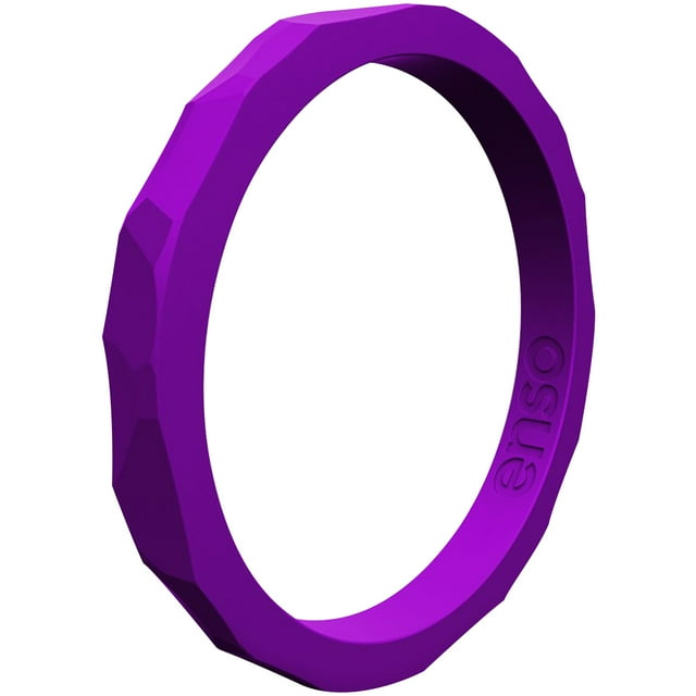 Enso Rings Hammered Stackables Silicone Ring - Royal Purple - 9 ...