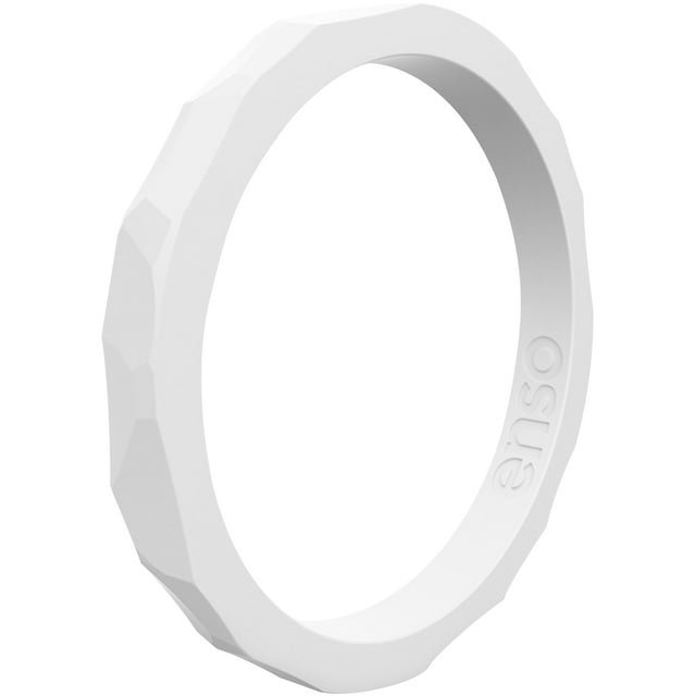 Enso Rings Hammered Stackables Silicone Ring - White - 10 - Walmart.com