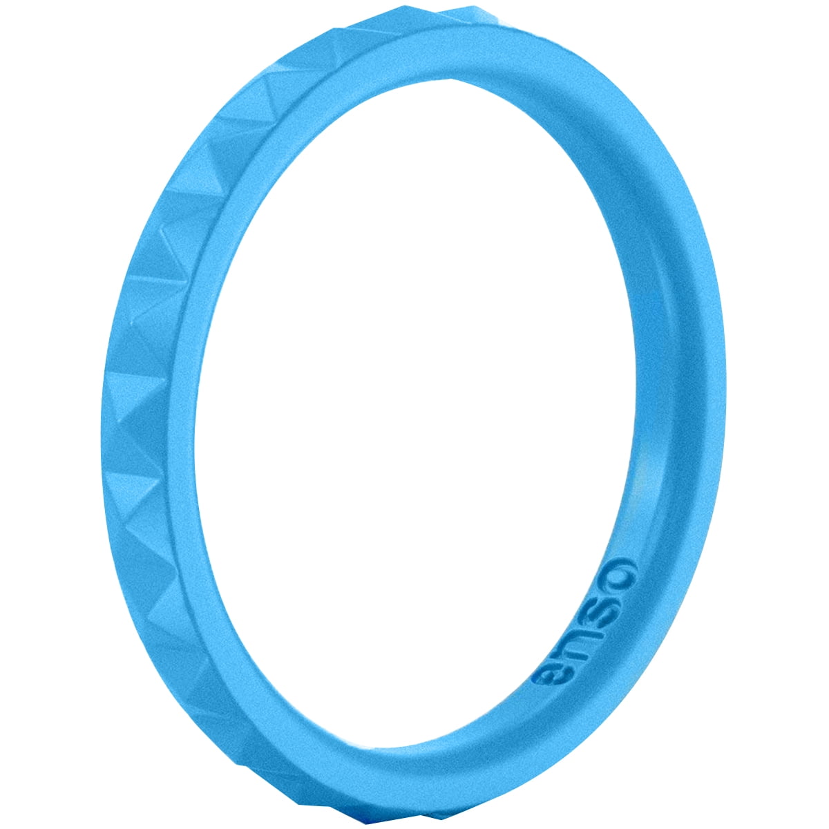 Enso Rings Pyramid Stackables Silicone Ring - Azure Blue - 4 - Walmart.com