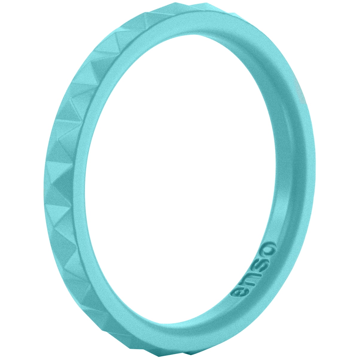 Enso Rings Pyramid Stackables Silicone Ring - Turquoise - 12 - Walmart.com