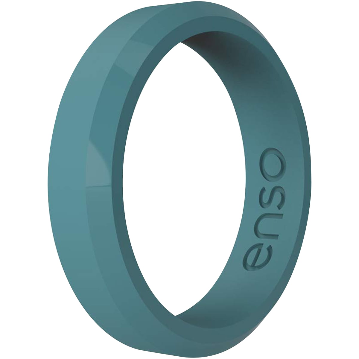 Enso Rings Thin Bevel Series Silicone Ring - Teal - 4 - Walmart.com