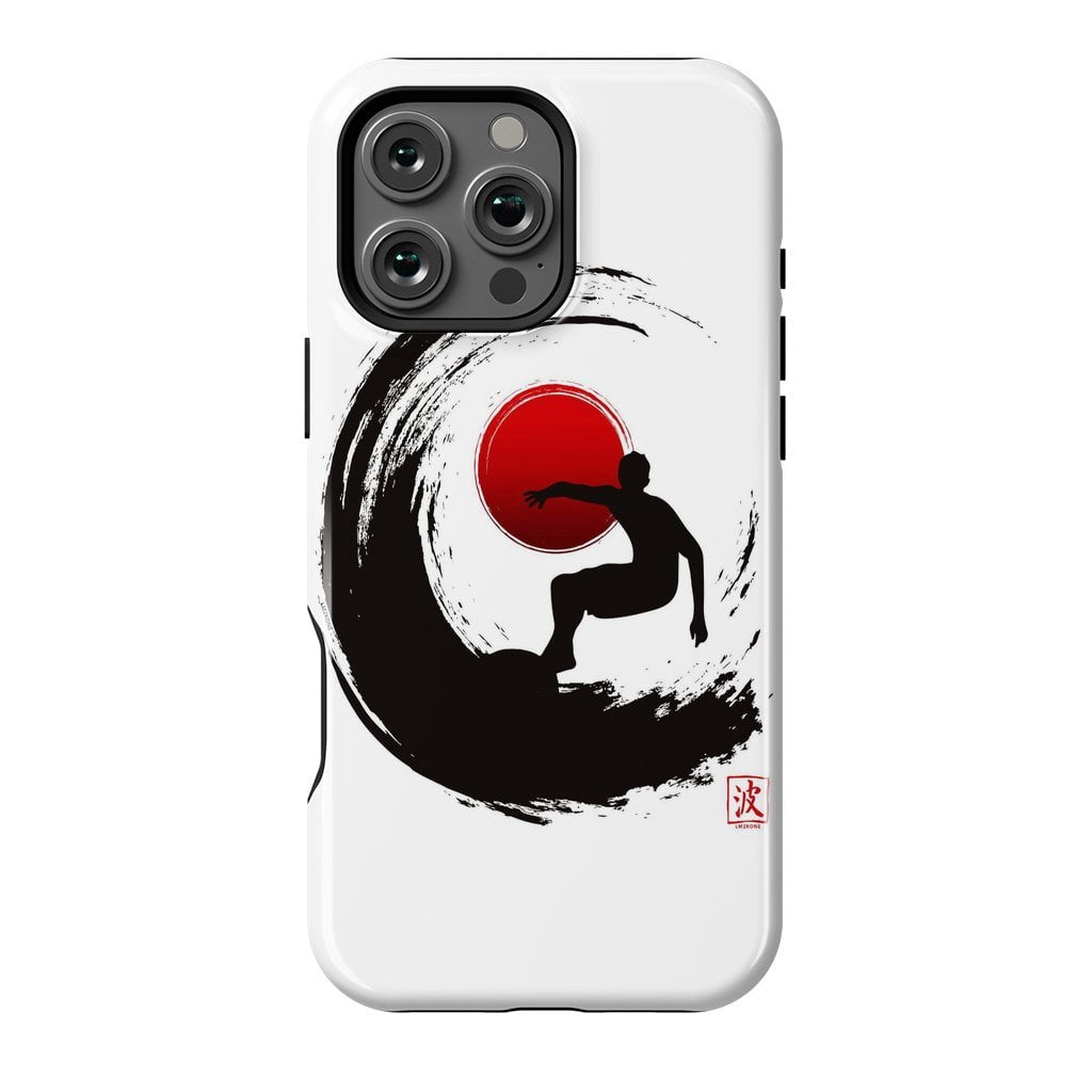 Enso Surf Black Wave Artwork For iPhone 11 to 17 Pro Max Compatible ...
