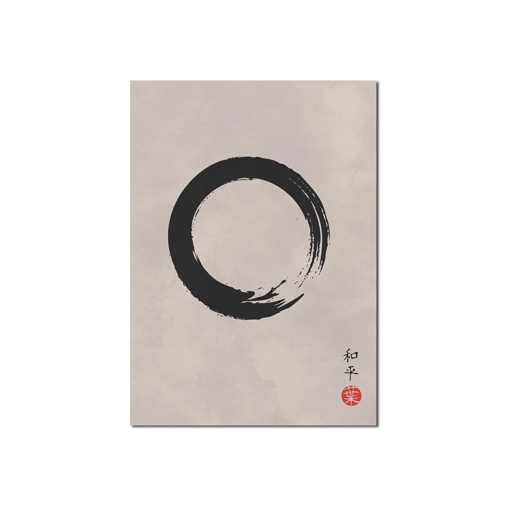 Enso Zen Abstract Painting Enso Circle Wall Art Minimalism Poster Artwork Picture Prints Canvas ...