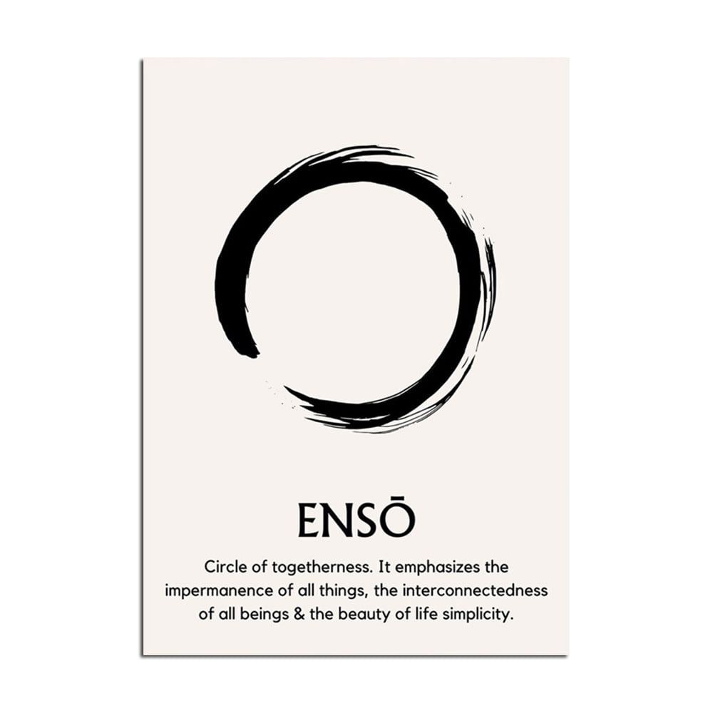 Enso Zen Abstract Painting Enso Circle Wall Art Minimalism Poster Artwork Picture Prints Canvas ...