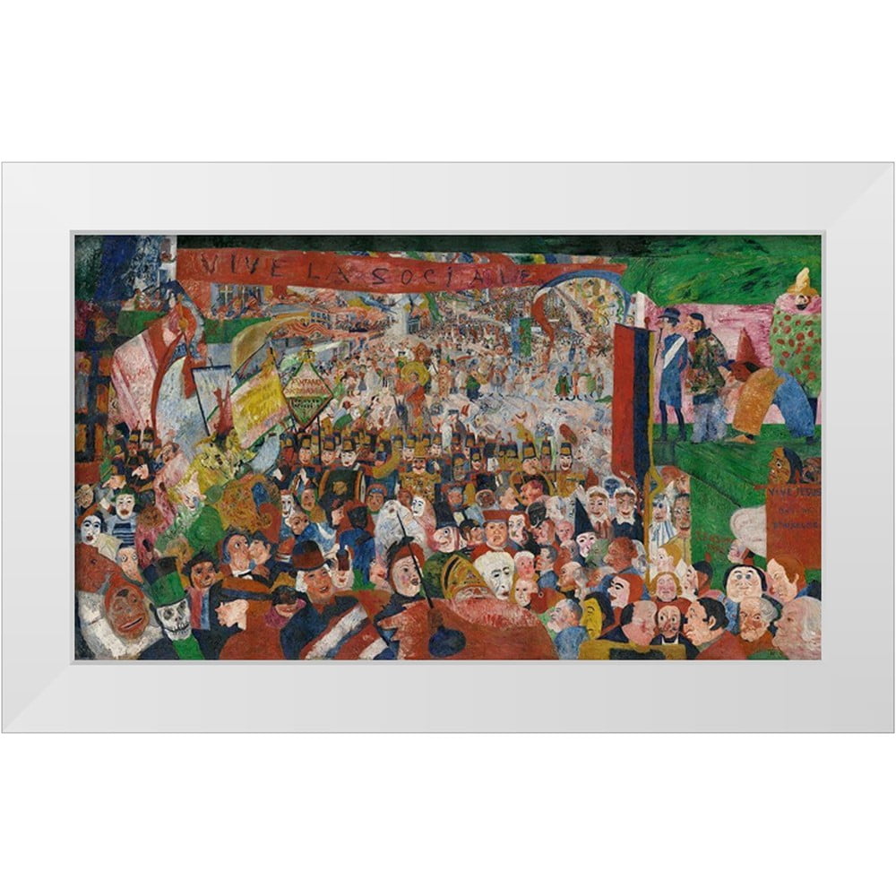 Ensor, James 24x15 White Modern Wood Framed Museum Art Print Titled ...