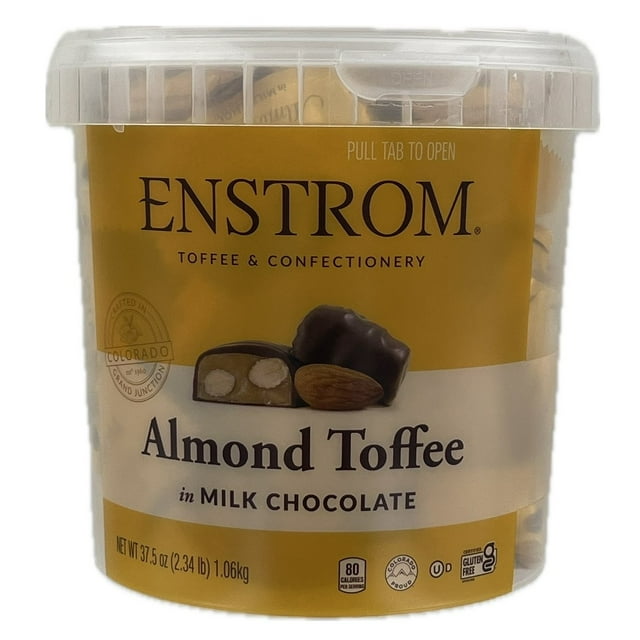 Enstrom Almond Toffee Milk Chocolate Candies, Crunchy Petites, 37.5 ...
