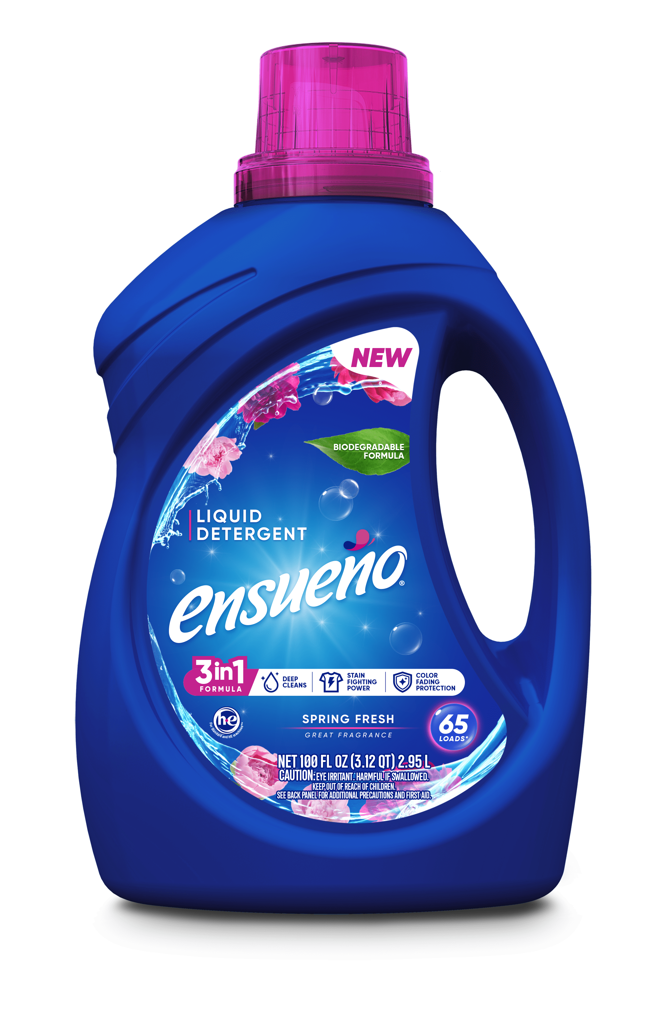 Ensueno Liquid Detergent, Spring Fresh, HE, Biodegradable Formula, 65 ...