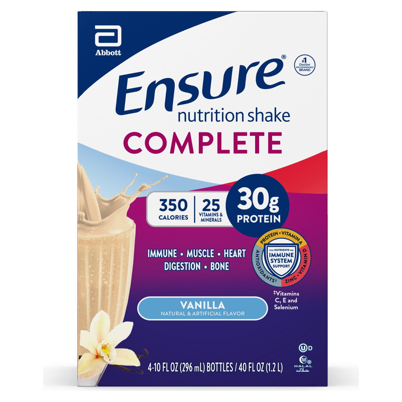 Ensure COMPLETE Nutrition Shake, 30G Protein, Vanilla, 10 fl oz, 16 Count - Walmart.com