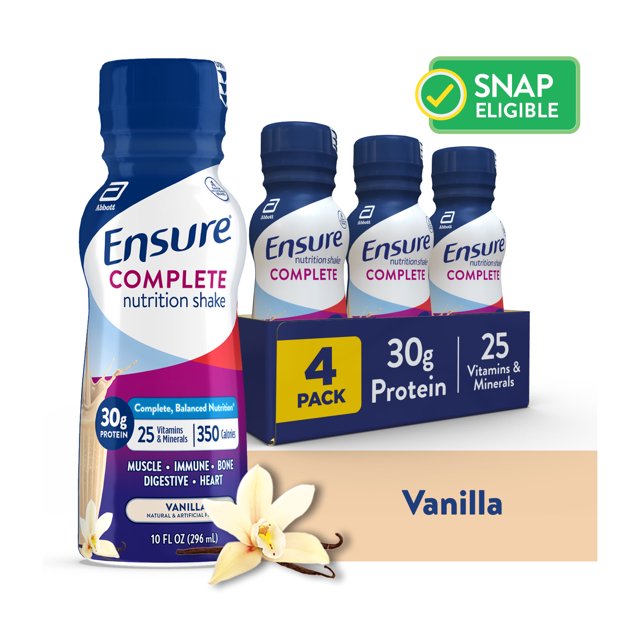 Ensure COMPLETE Nutrition Shake, 30G Protein, Vanilla, 10 fl oz, 4 ...