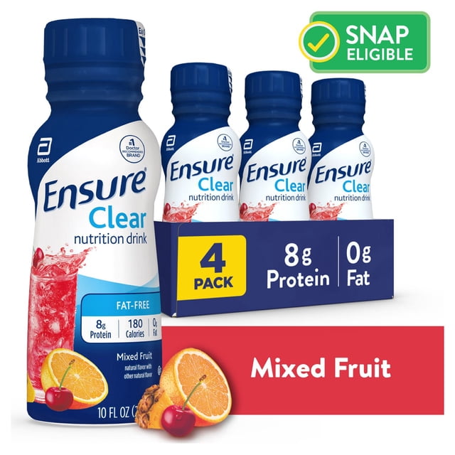 Ensure Ready Nutrition Drink, Mixed Fruit Flavor, Fat-Free, 8g Protein ...