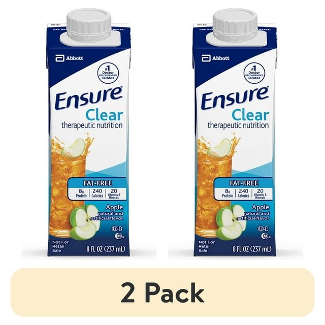 (2 pack) Ensure Clear Therapeutic Nutritional Drink, Fat-Free with ...