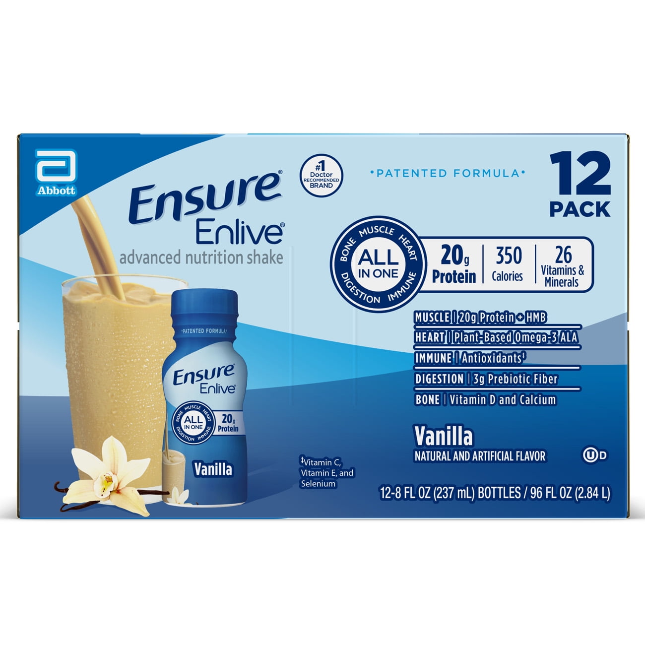 Ensure Enlive Meal Replacement Shake, 20g Protein, 350 Calories ...