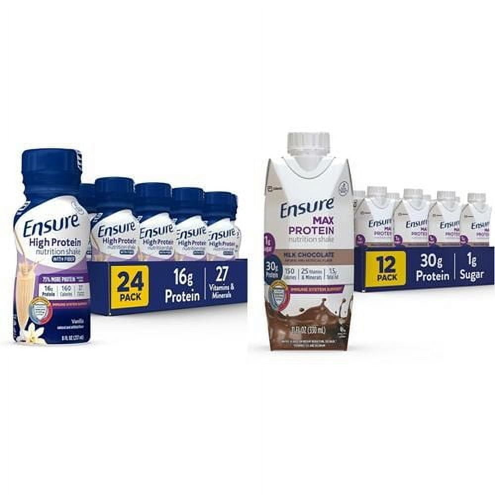 Ensure High Protein Nutritional Shake With Fiber, 16G Protein, Meal ...