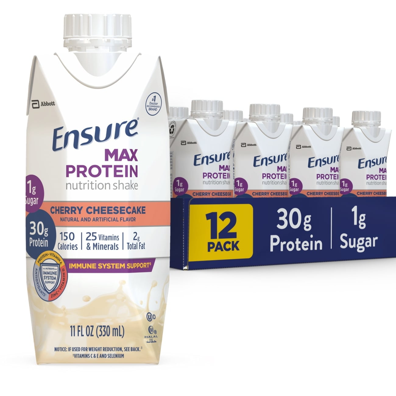 Ensure Max Protein Nutrition Shake, Cherry Cheesecake, 11 fl oz, 12 ...
