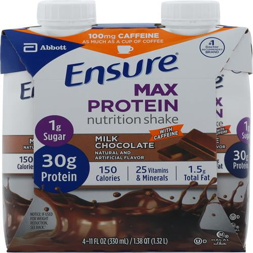 Ensure, Max Protein Nutrition Shake Milk Chocolate 4 Pack, 44 Fl Oz ...