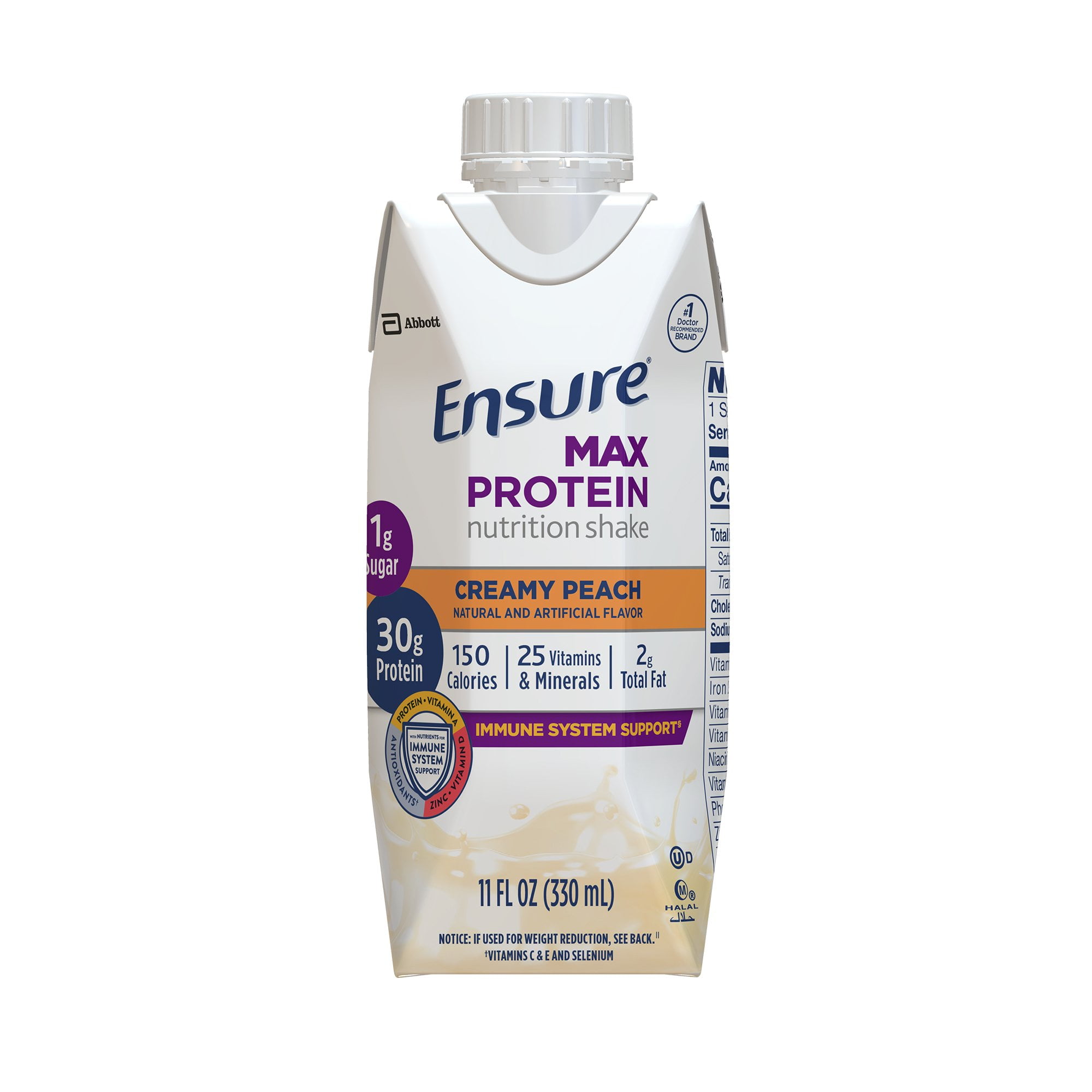 Ensure® Max Protein Nutrition Shake, Peach, 11-ounce carton - Walmart.com