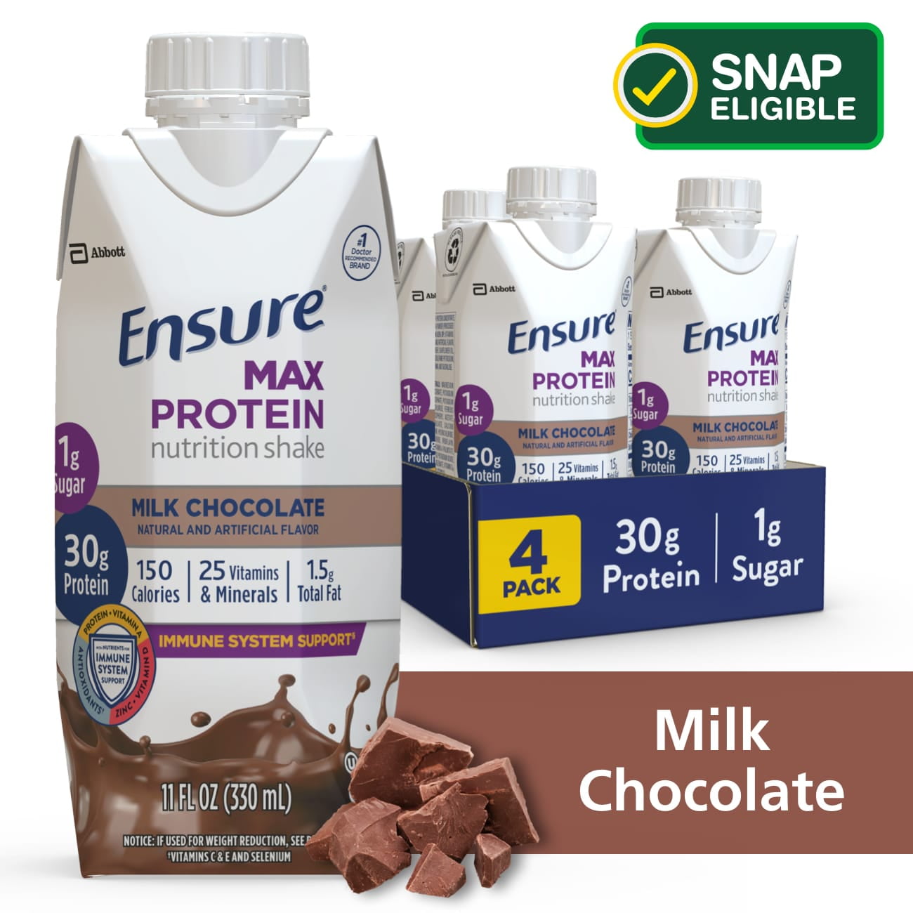 Ensure Max Protein Nutrition Shake with 30g of Protein, 1g of Sugar ...