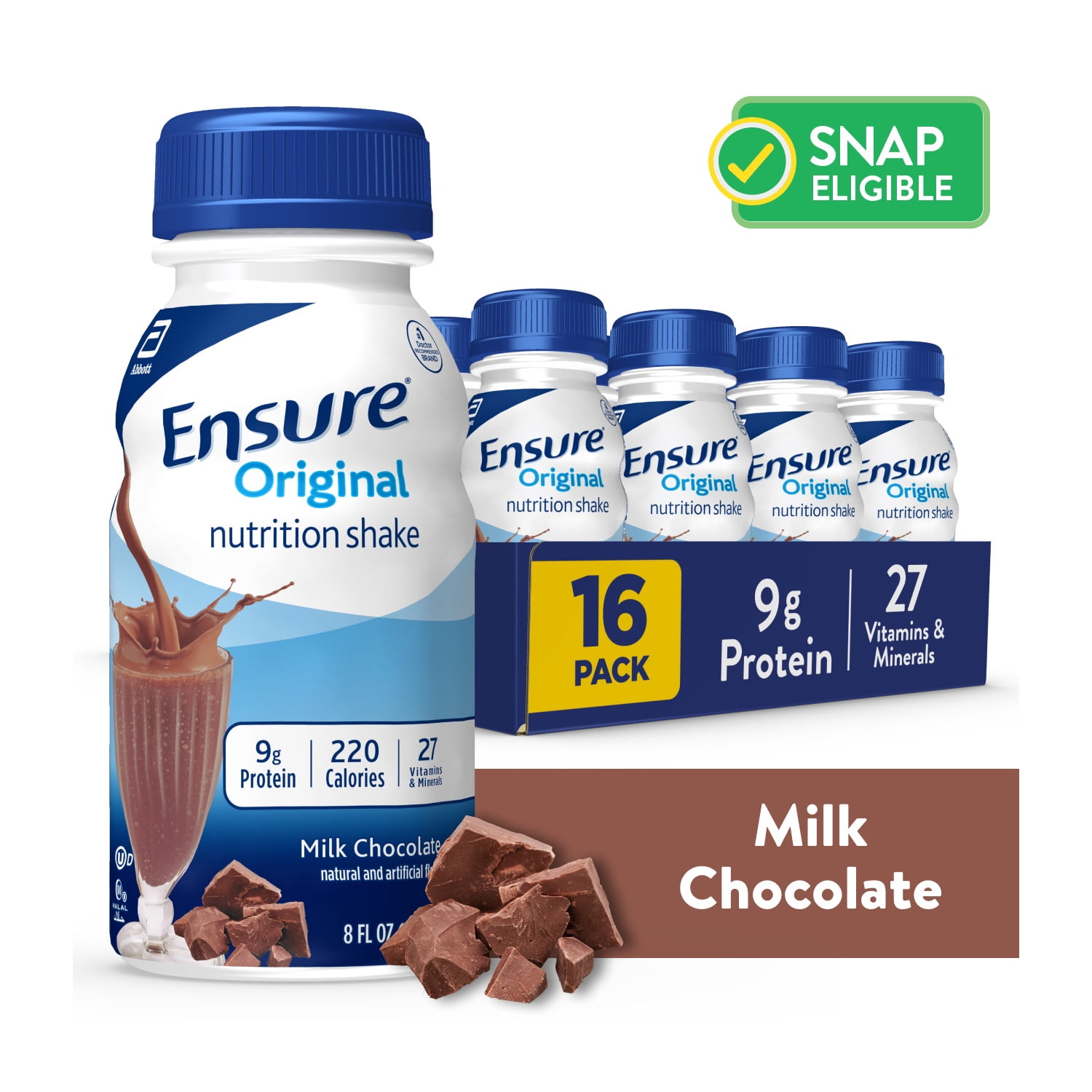 Ensure Original Meal Replacement Nutrition Shake, Milk Chocolate, Ready ...
