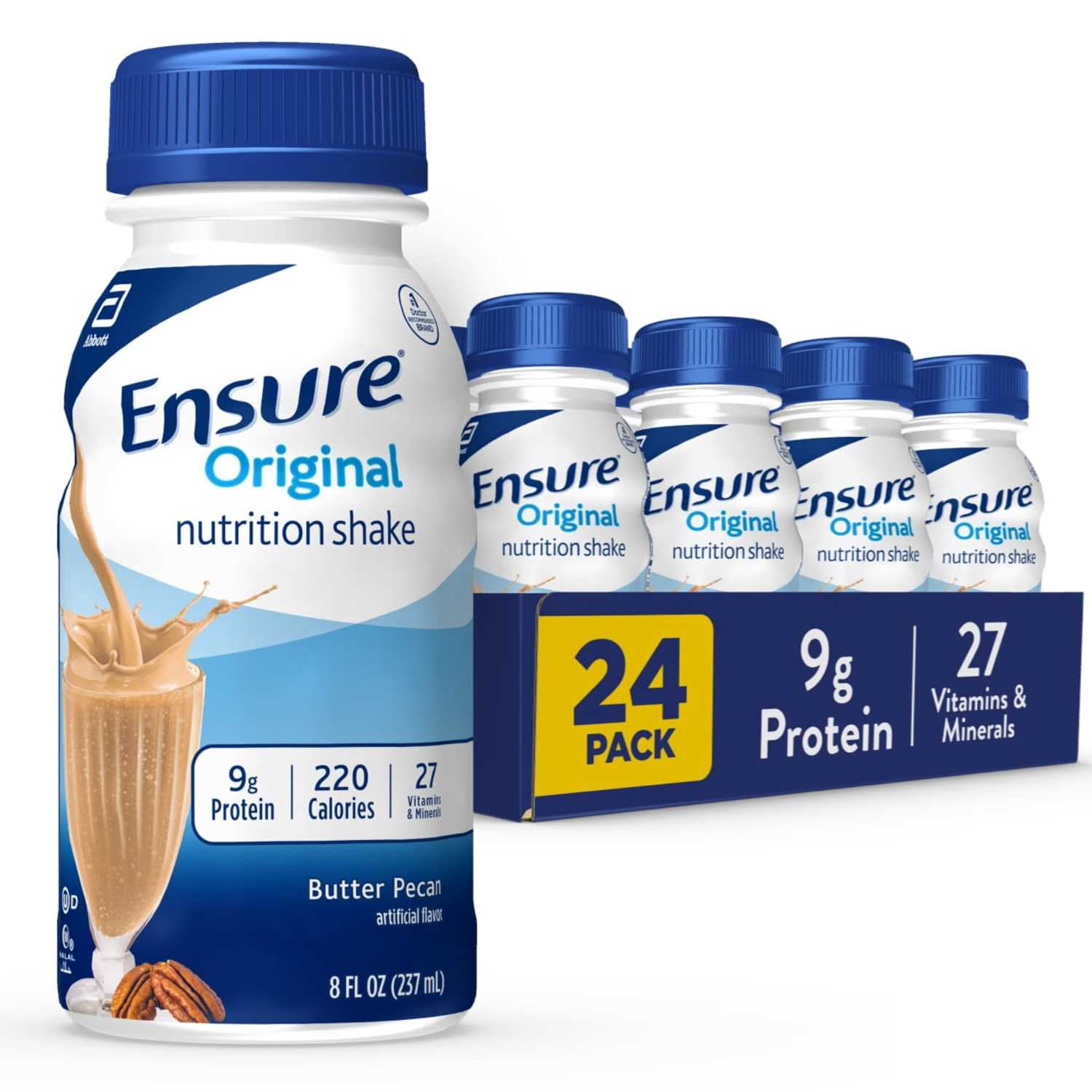 Ensure, Nutrition Shake, Butter Pecan, 8 fl oz, 24 Pack - Walmart.com