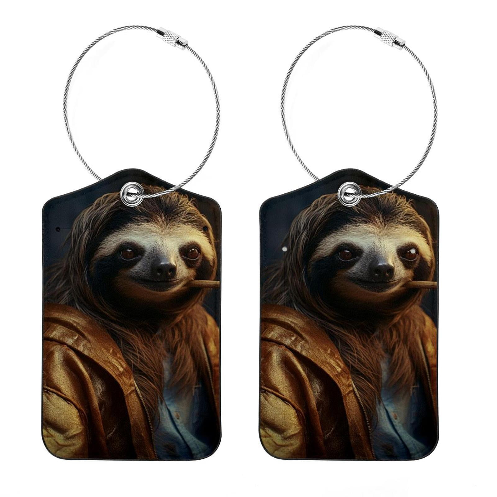 Ensure Peace of Mind with Privacy Flap Cover Luggage Tags, Cute Sloth ...