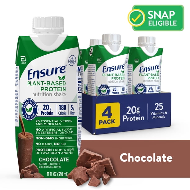 Ensure Plant-Based Vegan Protein Chocolate Nutrition Shake | 4 Pack ...