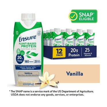 Ensure Plant-Based Protein Nutrition Shake, Vanilla, Lactose-Free ...