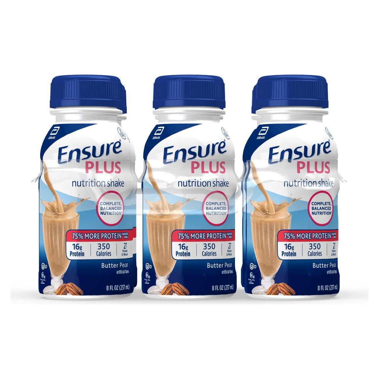 Ensure Plus 16g Protein Nutrition Shakes 6 pk Bottles - Butter Pecan ...
