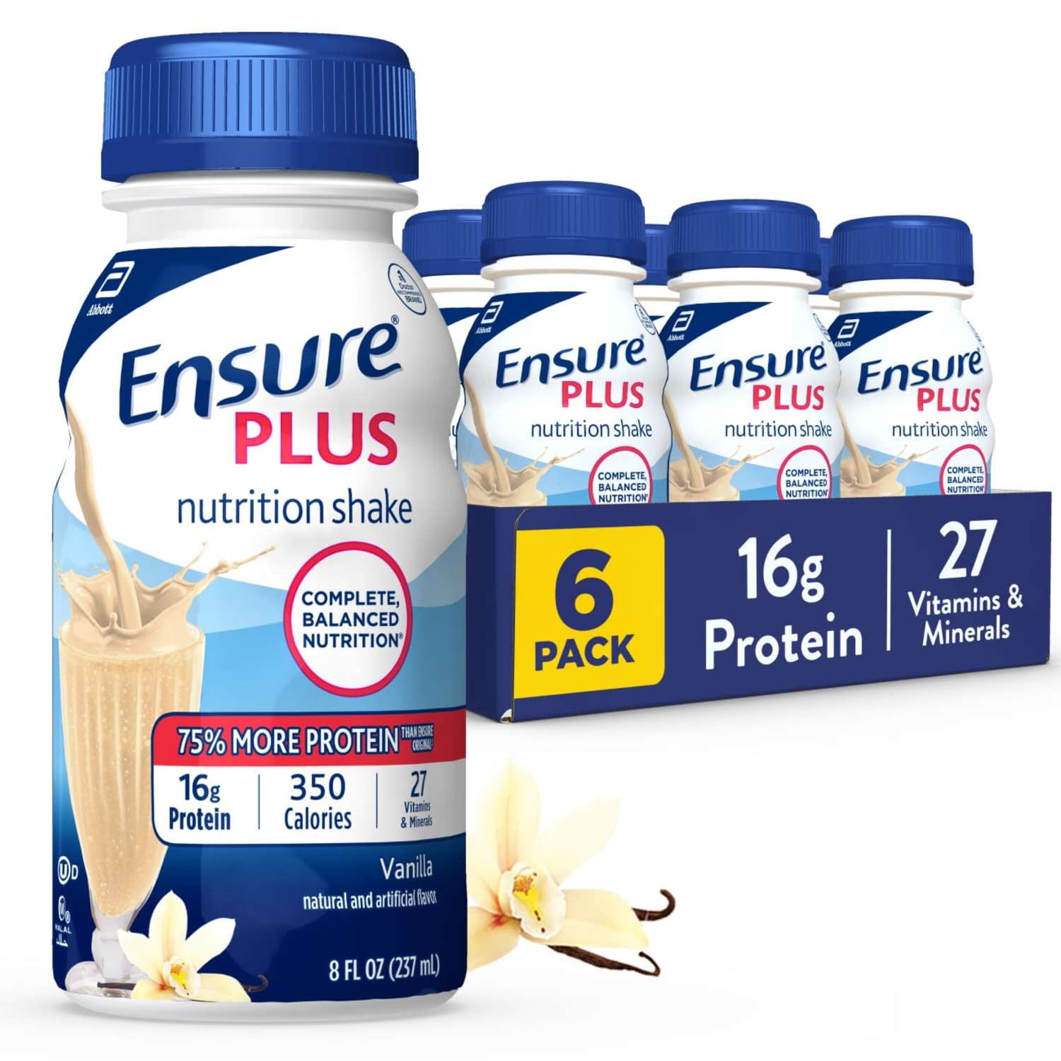 Ensure, Meal Replacement Nutrition Shake, Vanilla, 8 fl oz, 6 Pack ...